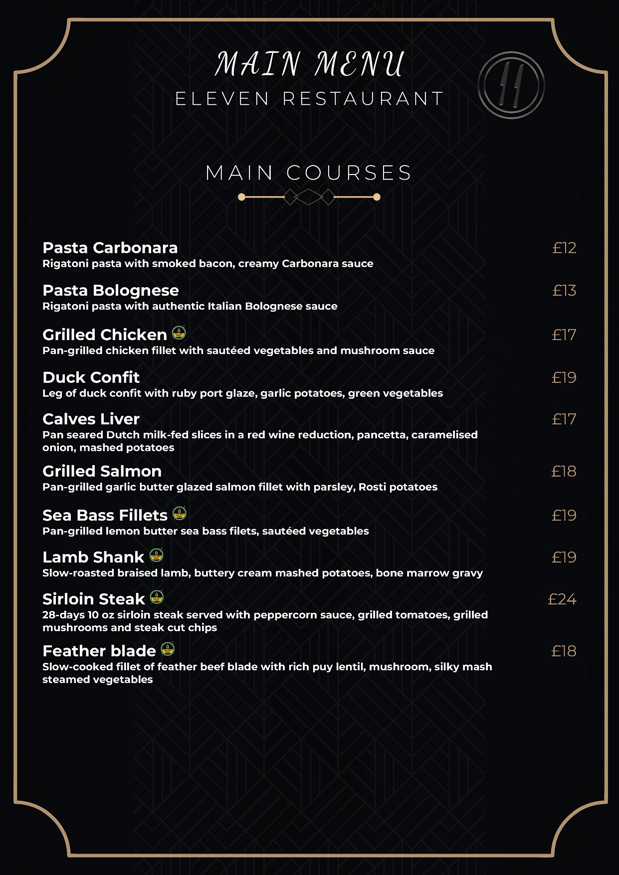 Explore the Menu at Eleven Restaurant Stanmore | International Dishes