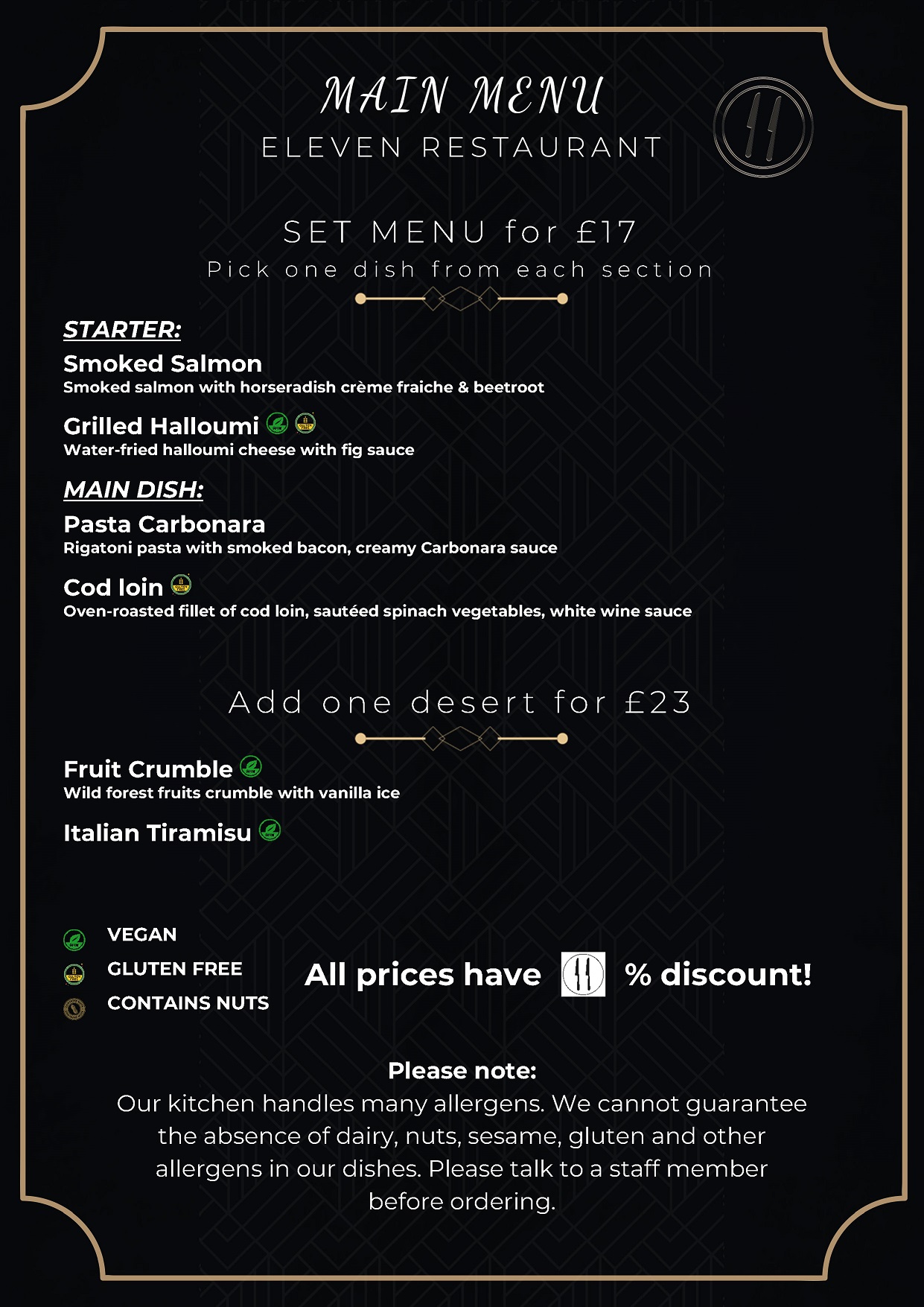 Explore the Menu at Eleven Restaurant Stanmore | International Dishes