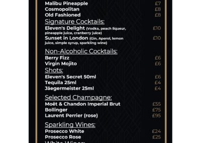 Explore the Menu at Eleven Restaurant Stanmore | International Dishes