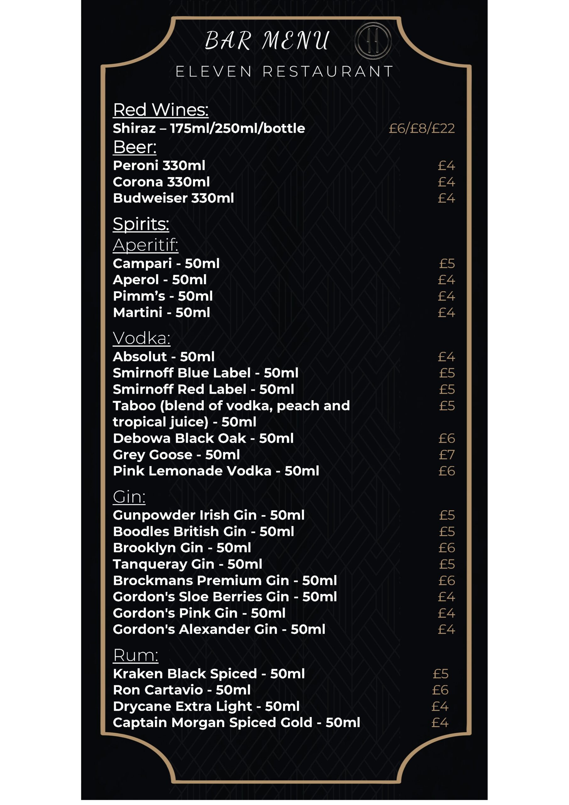 Explore the Menu at Eleven Restaurant Stanmore | International Dishes