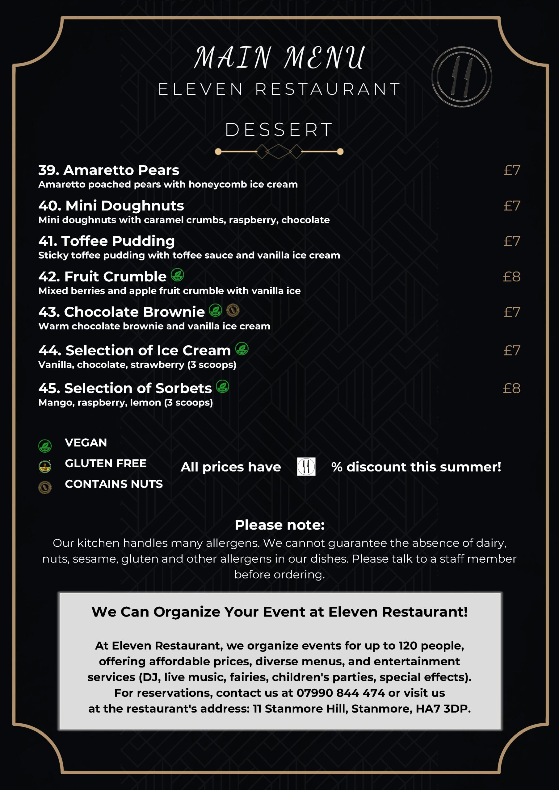 Explore the Menu at Eleven Restaurant Stanmore | International Dishes